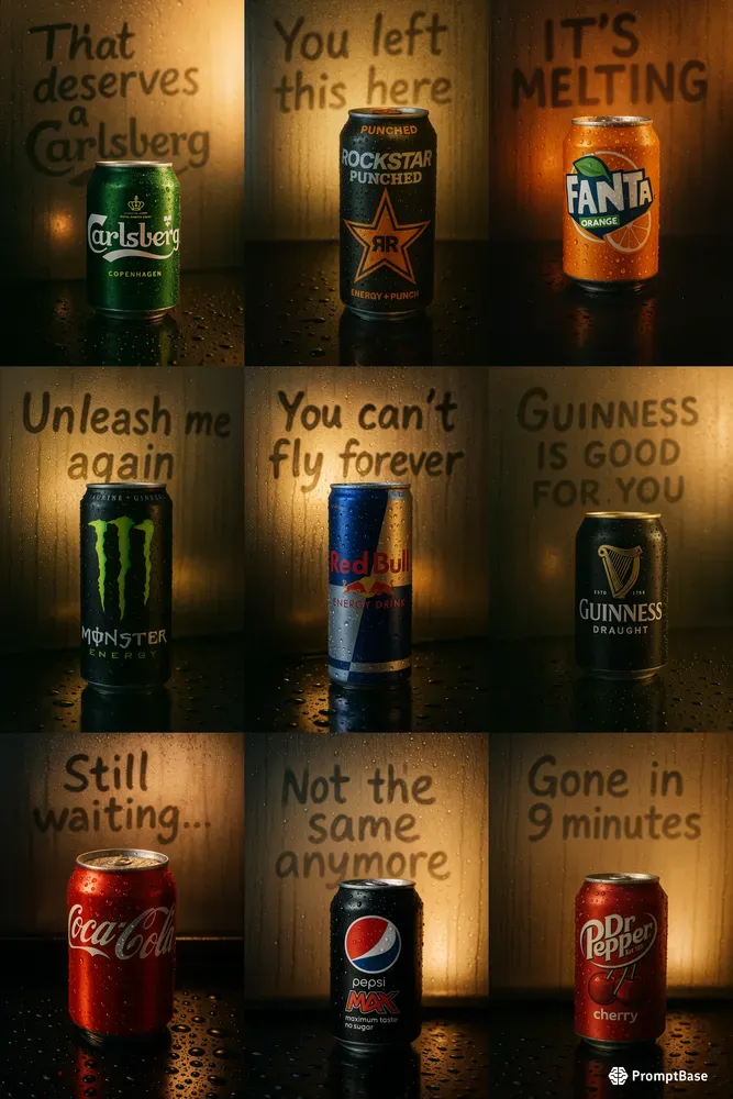 Drink Cans With Personalized Messages ChatGPT Image Prompt | PromptBase