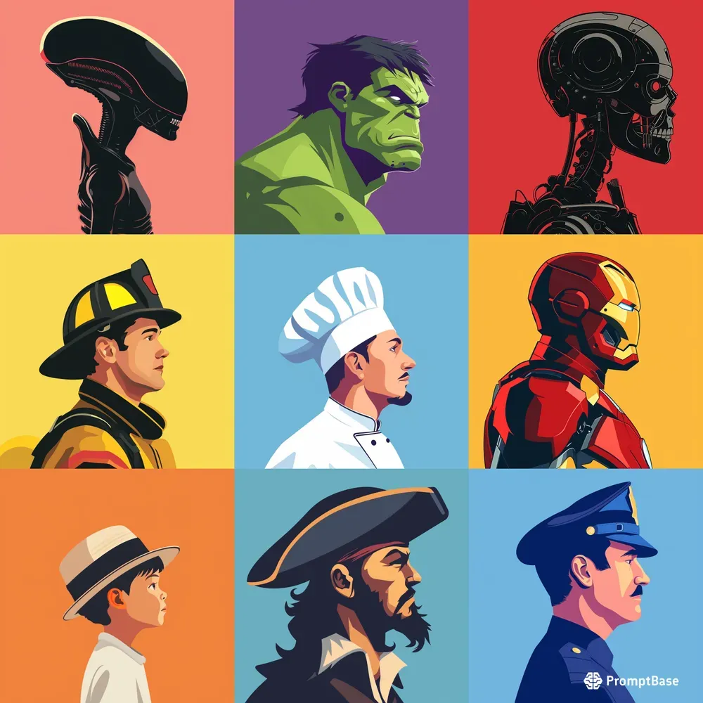 NFT Photo Profiles Characters Vector Vi Midjourney Prompt | PromptBase