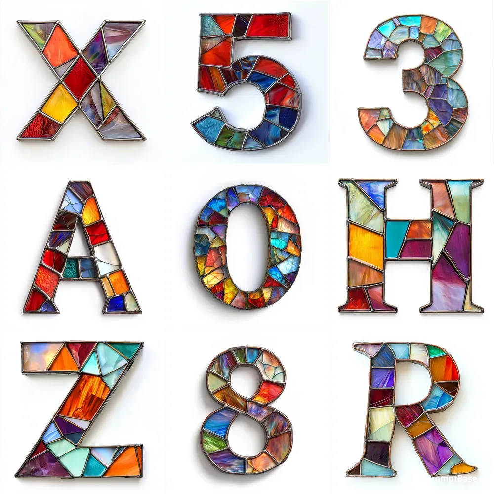 Gleaming Stained Glass Characters Midjourney Prompt | PromptBase