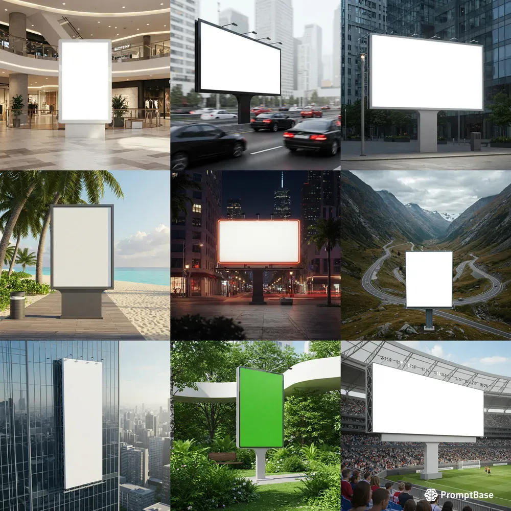 Billboard Mockups For Visual Campaigns Imagen Prompt | PromptBase