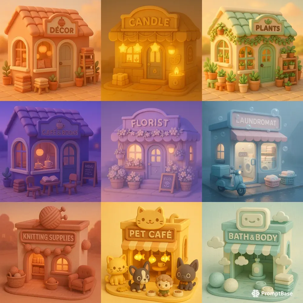 Chibi Cozy Essentials Pastel Towns ChatGPT Image Prompt | PromptBase