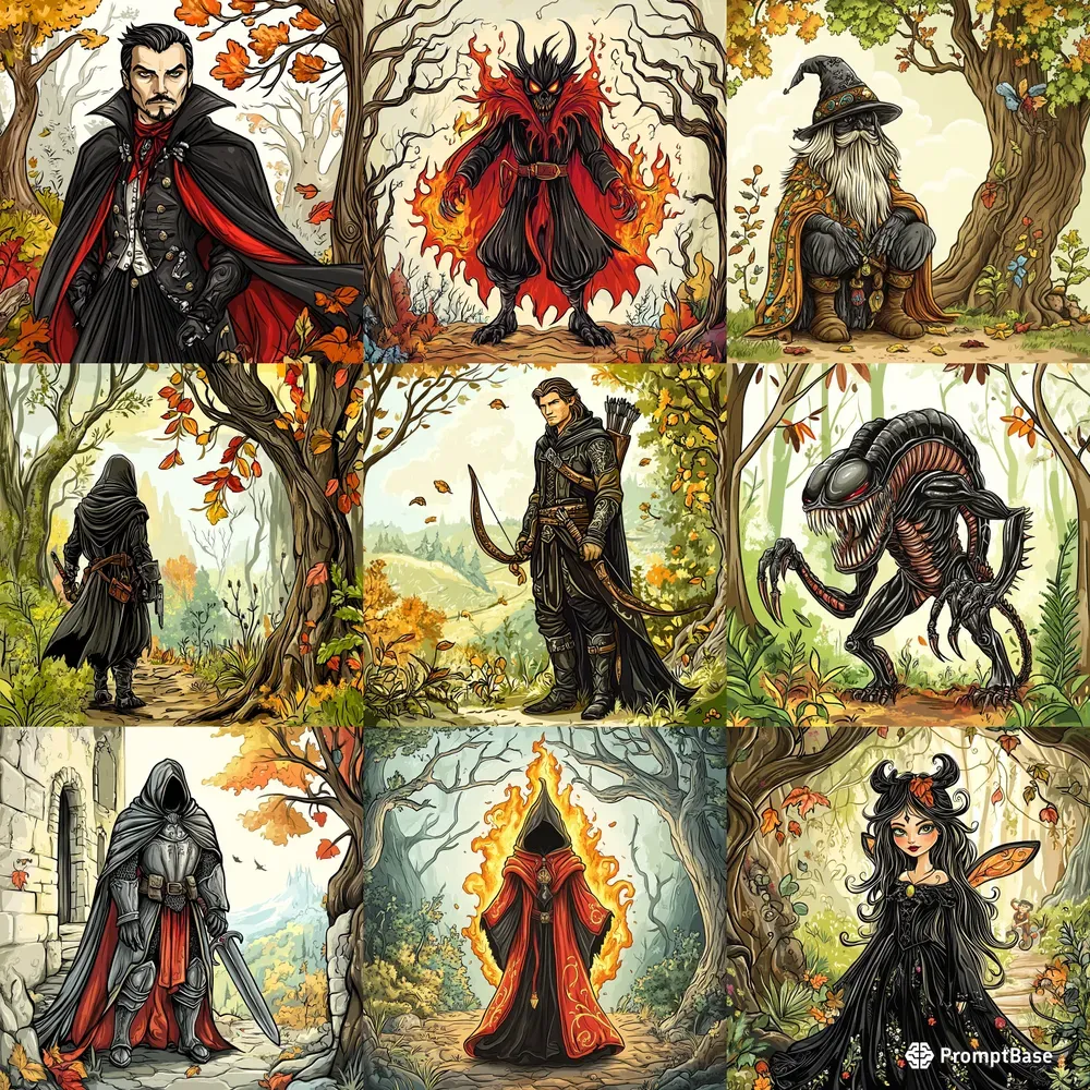 Epic Gothic Game Characters Midjourney Prompt | PromptBase