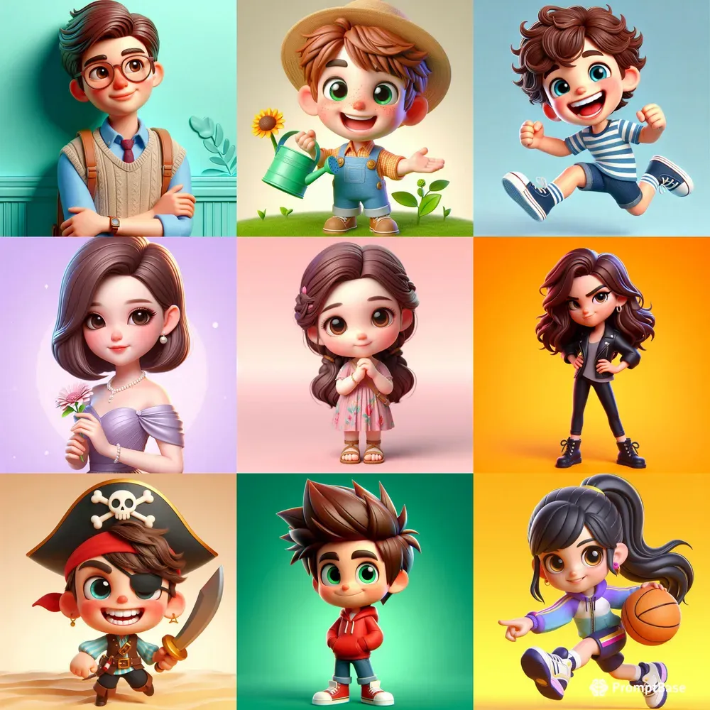 Vivid 3D Character Showcases DALL·E Prompt | PromptBase