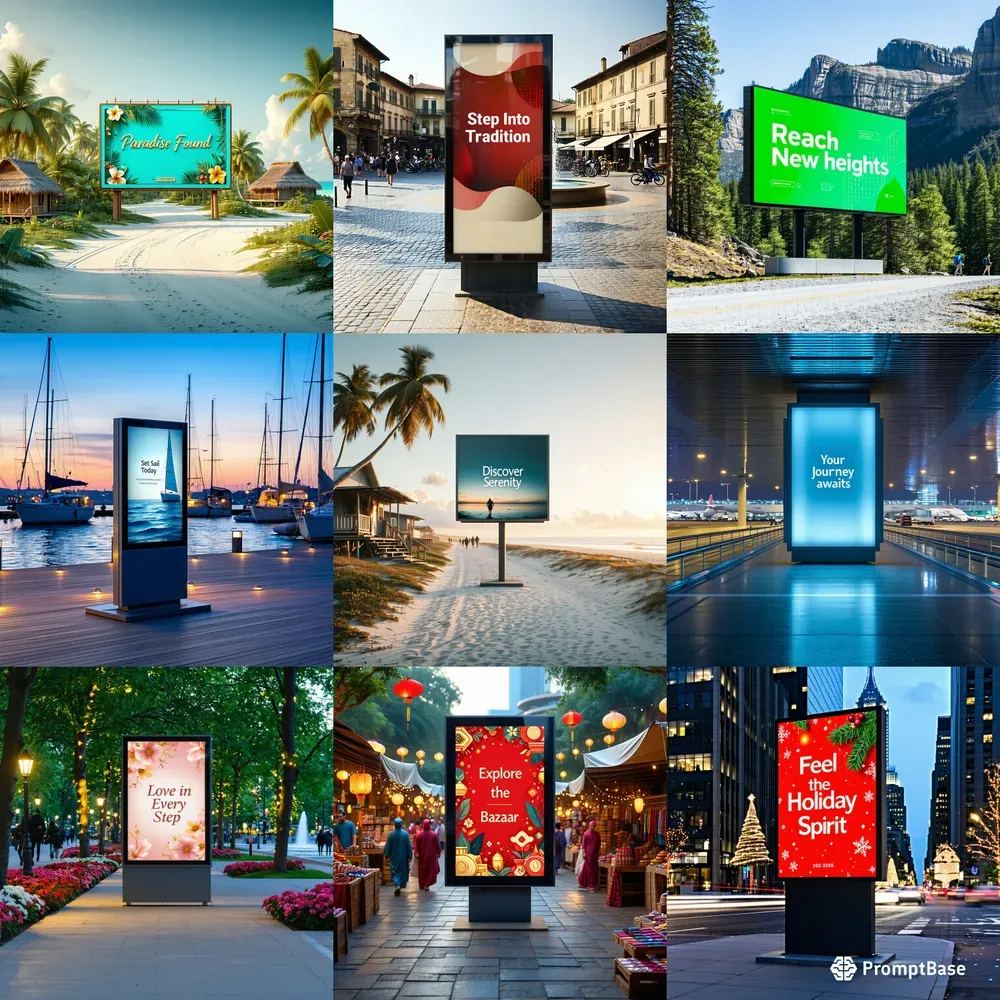 Urban Dynamic Billboard Showcases Stable Diffusion Prompt | PromptBase