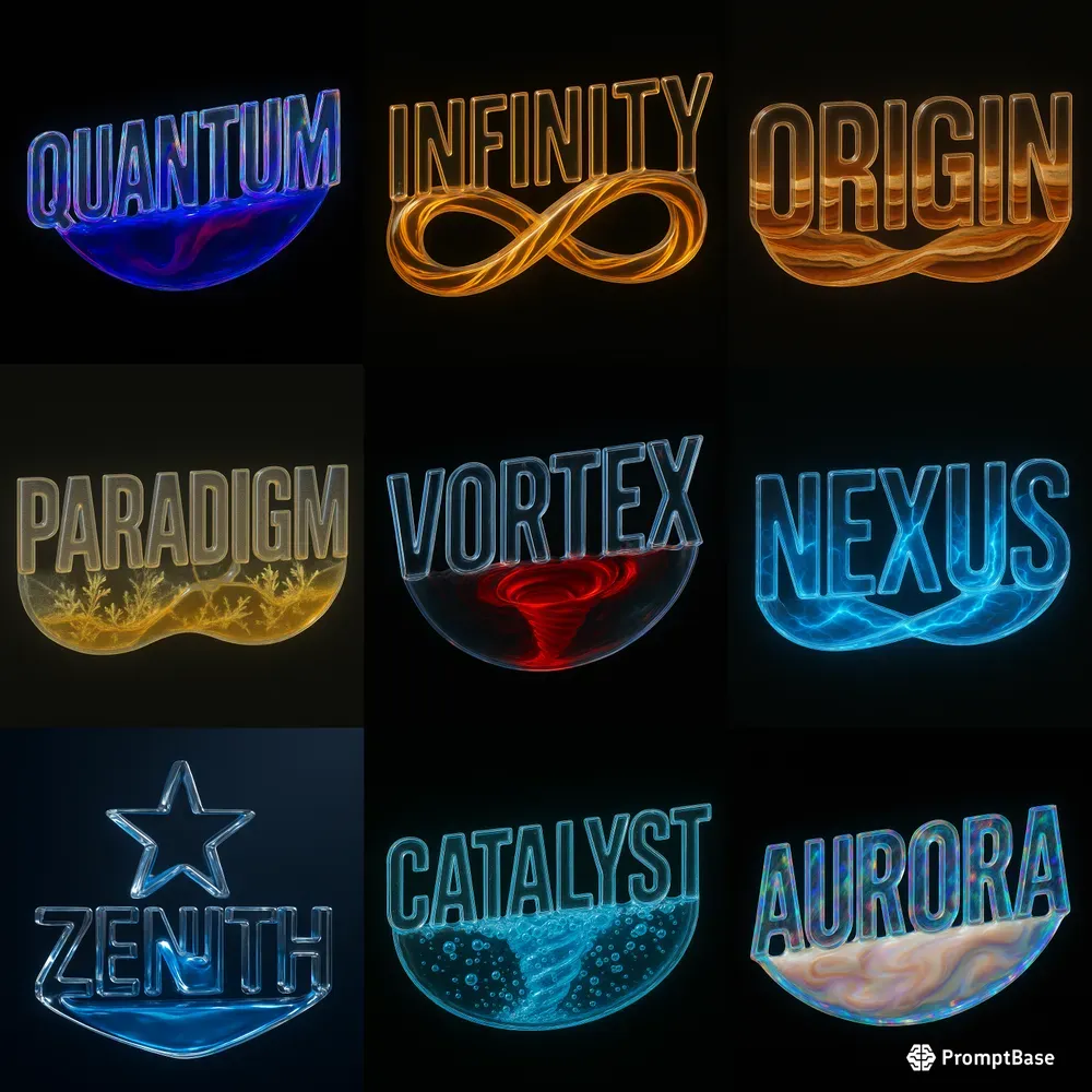 Liquidfilled Transparent Logos ChatGPT Image Prompt | PromptBase