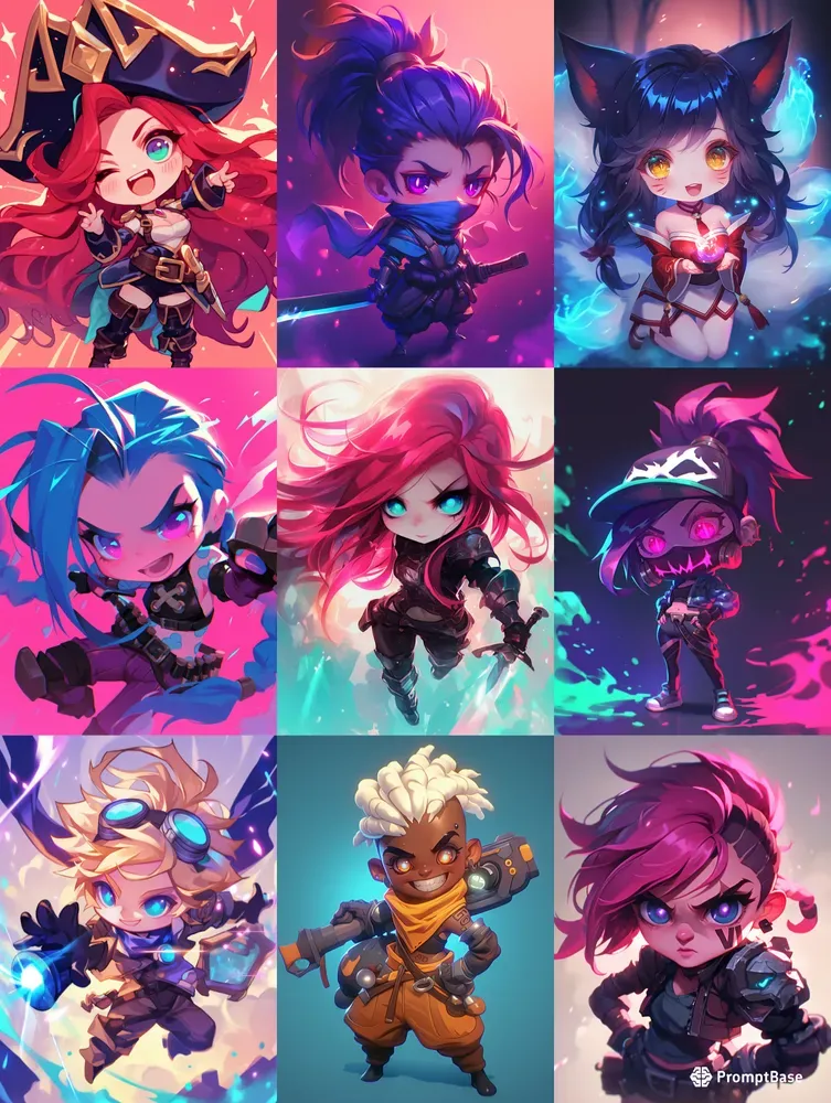 League Of Legends Chibis Midjourney Prompt | PromptBase