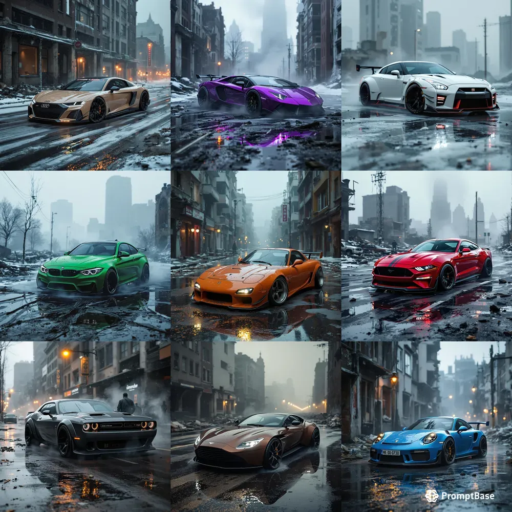 Photos Of Bright Realistic Cars FLUX Prompt | PromptBase
