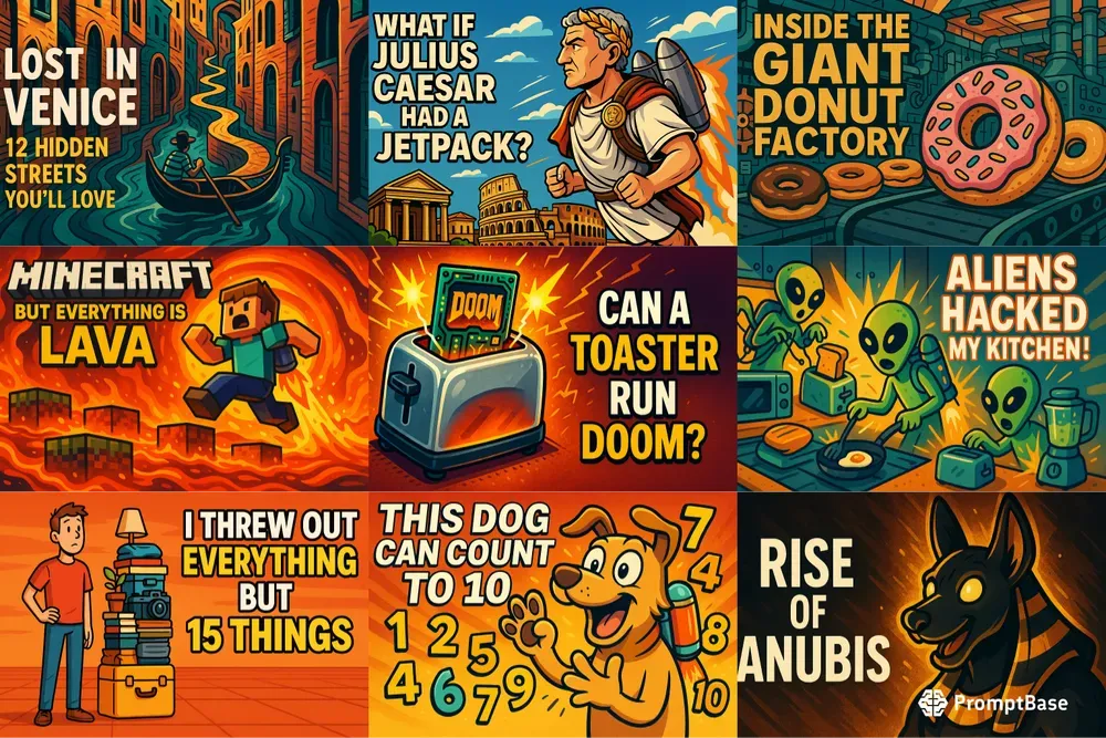 Illustrated Youtube Thumbnails ChatGPT Image Prompt | PromptBase