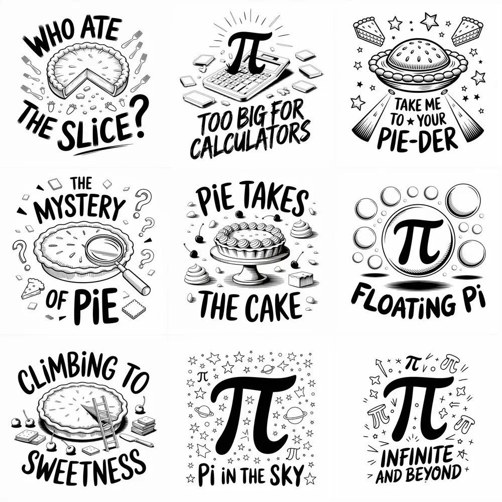 Pi Pie Day Coloring Page Tshirt Prints Ideogram Prompt | PromptBase