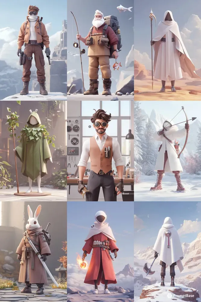 Stylized Fantasy Characters Midjourney Prompt | PromptBase