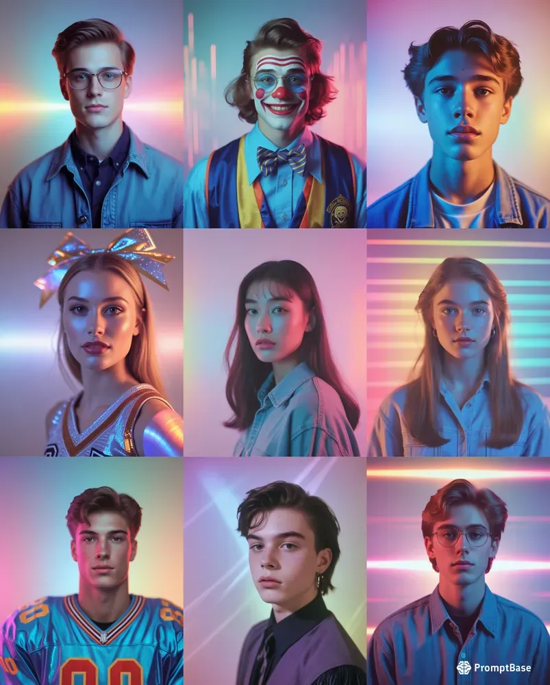 1990s High School Yearbook Portraits Leonardo Ai Prompt | PromptBase