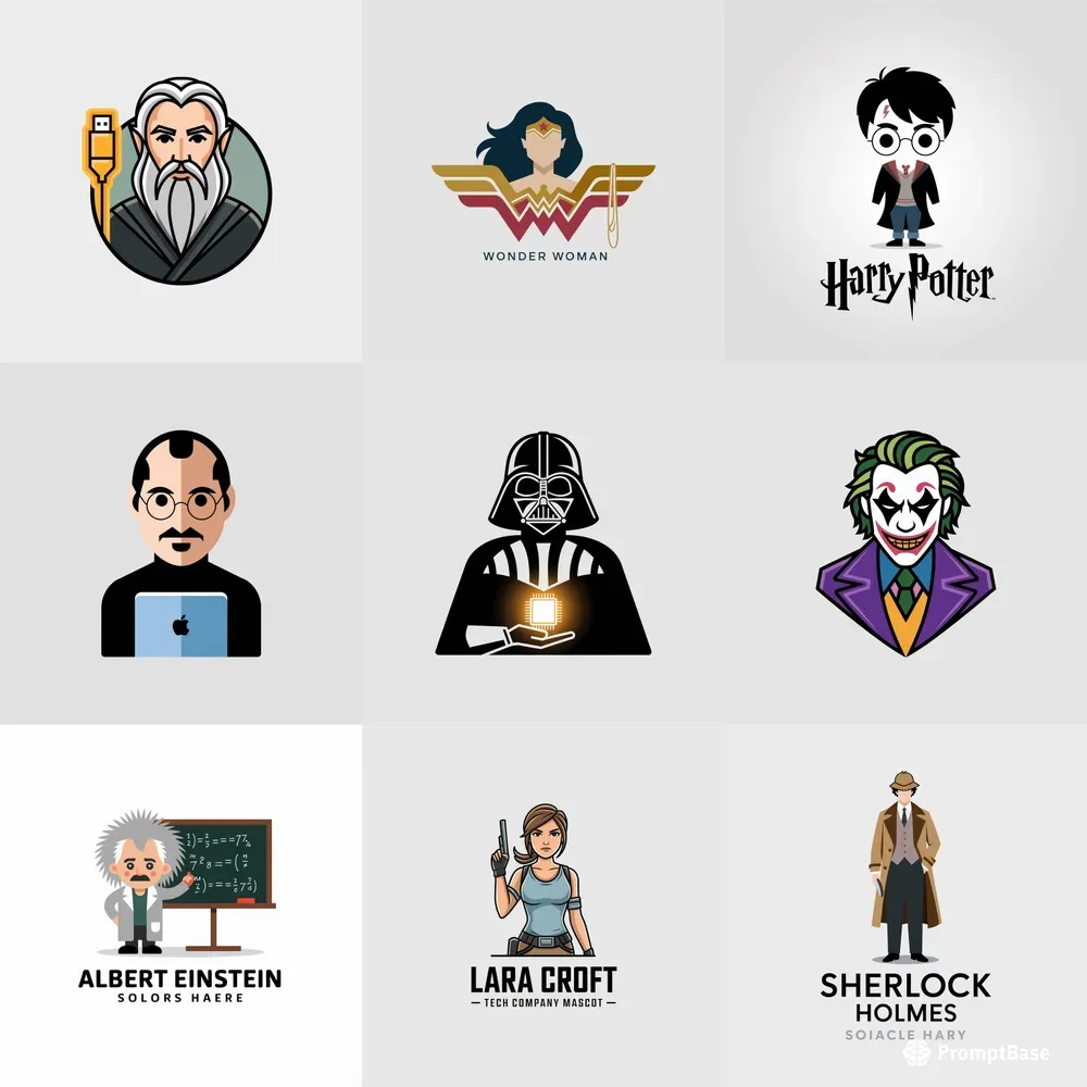 Tech Mascots Icons Reimagined Ideogram Prompt | PromptBase