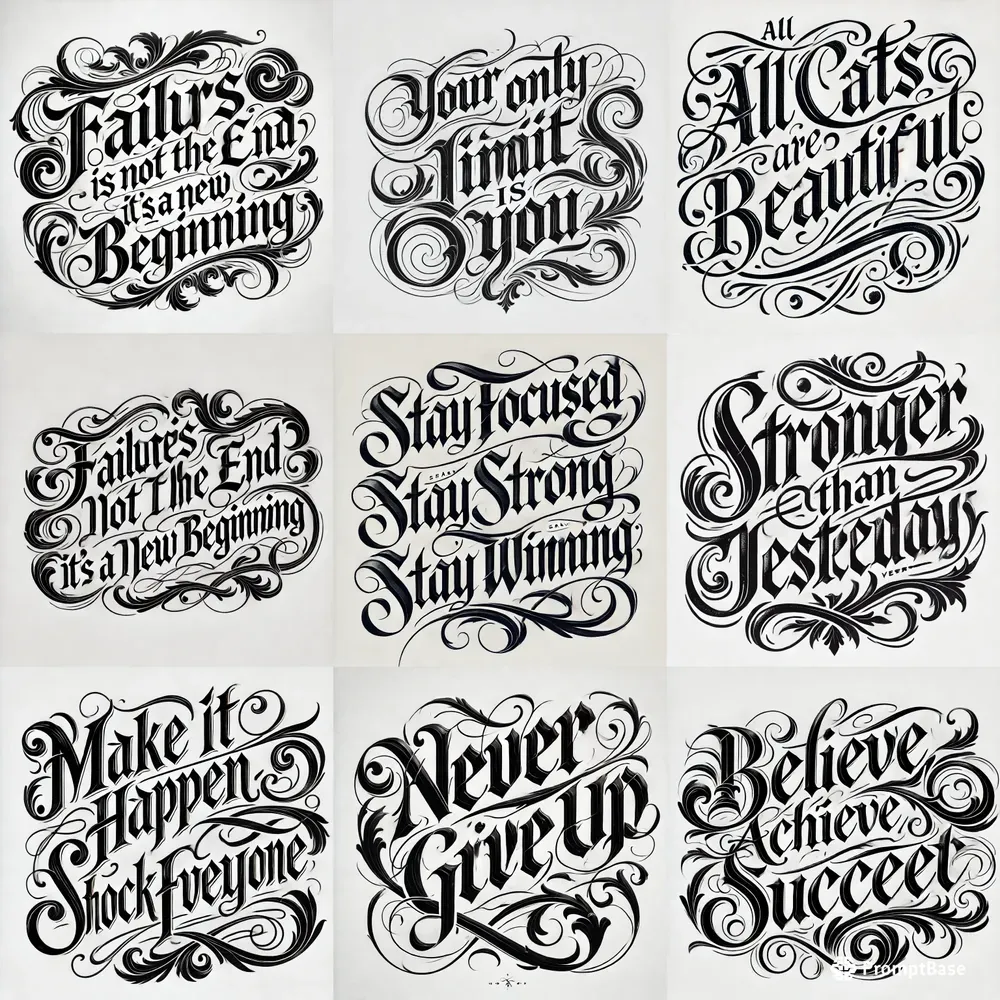 Elegant Gothic Style Calligraphy DALL·E Prompt | PromptBase