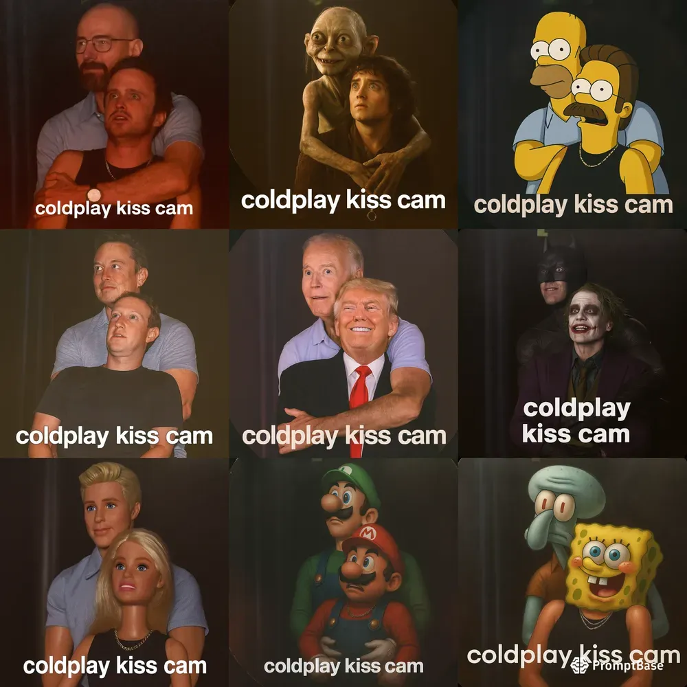 Coldplay Kiss Cam Meme Makers ChatGPT Image Prompt | PromptBase