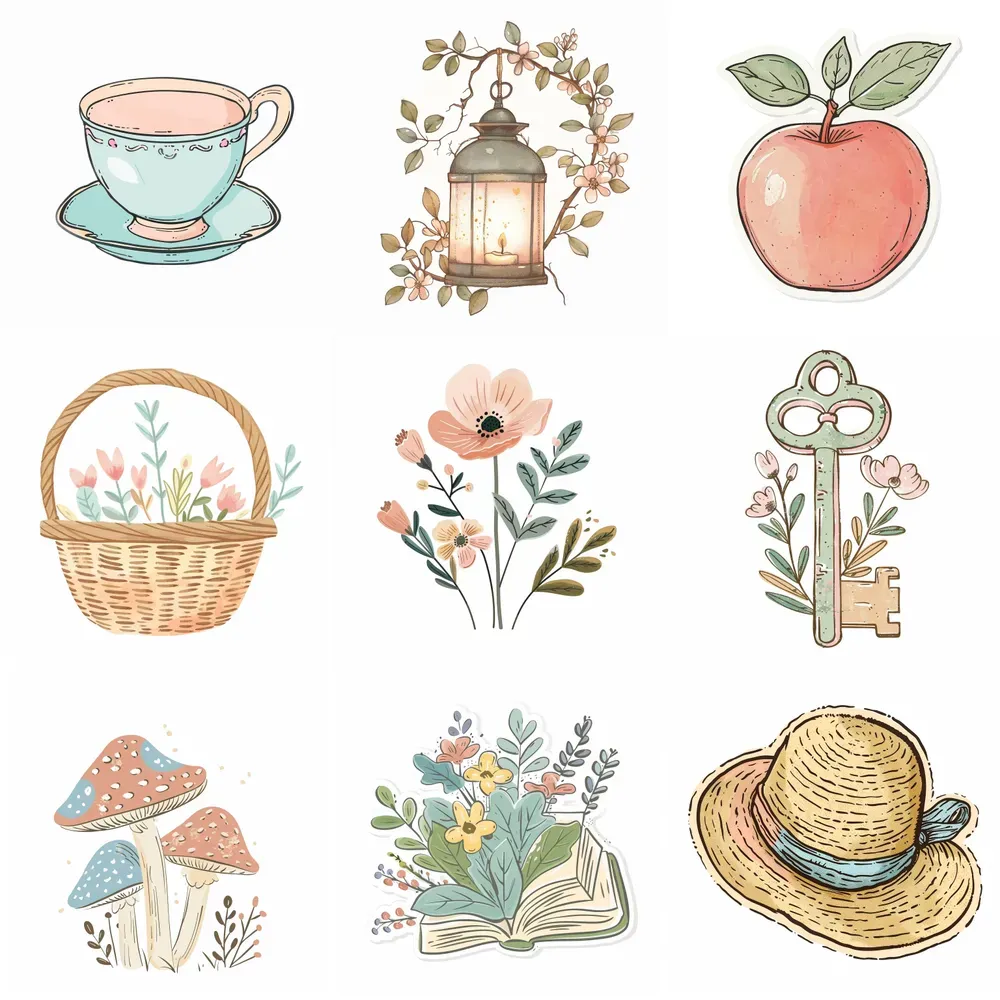 Cottagecore Icon Clipart Sets Midjourney Prompt | PromptBase