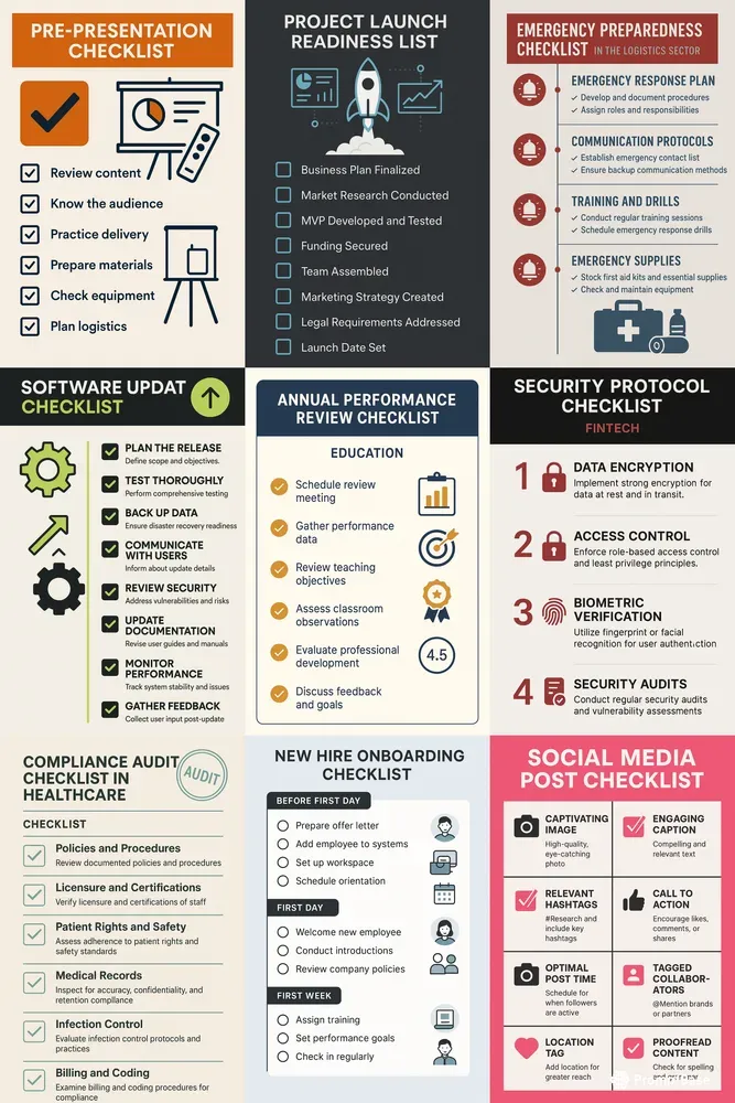 Business Checklist Infographics ChatGPT Image Prompt | PromptBase