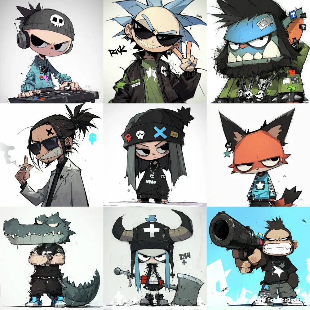 Urban Edgy Punk Characters Midjourney Prompt | PromptBase