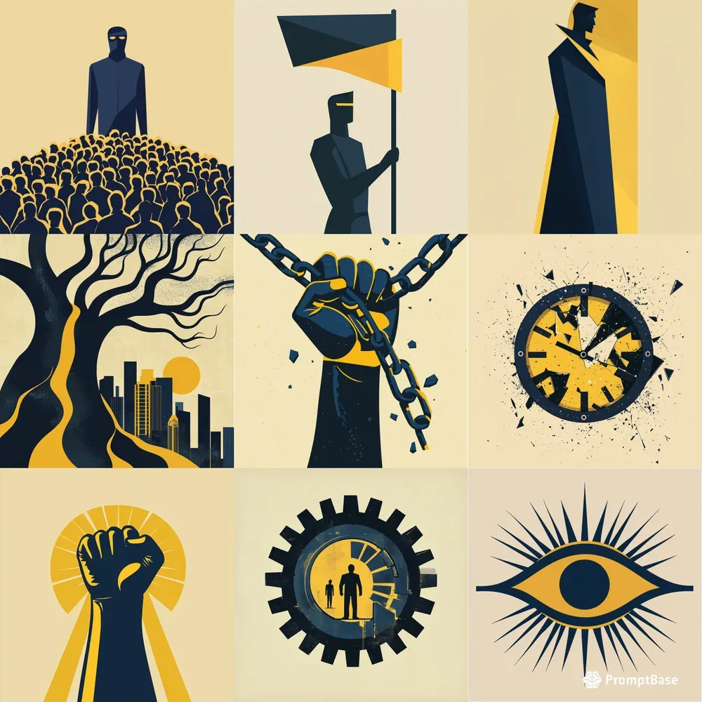 Midcentury Modern Propaganda Designs Midjourney Prompt | PromptBase