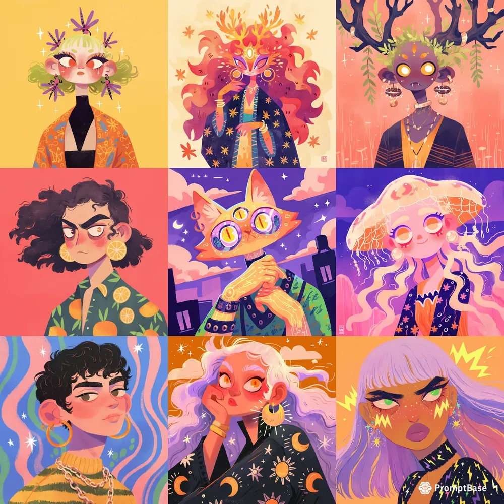 Vivid Pop Portraiture Midjourney Prompt | PromptBase