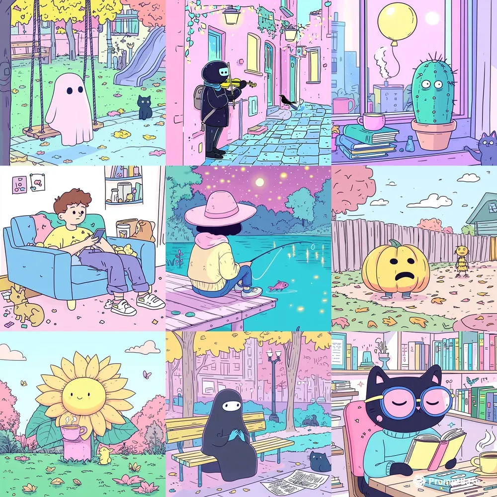 Funny Illustrated Character Scenes Midjourney Prompt | PromptBase