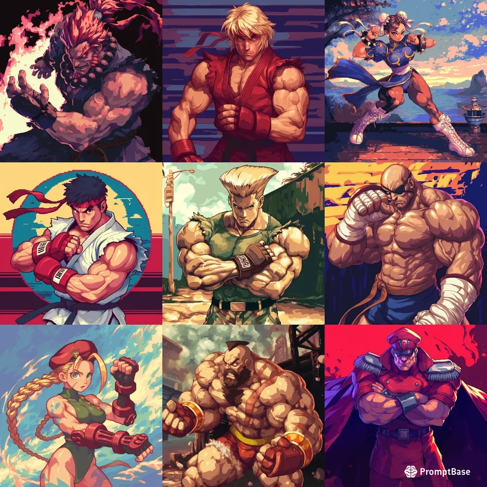 Retro Aesthetic Street Fighters Midjourney Prompt Promptbase 1690