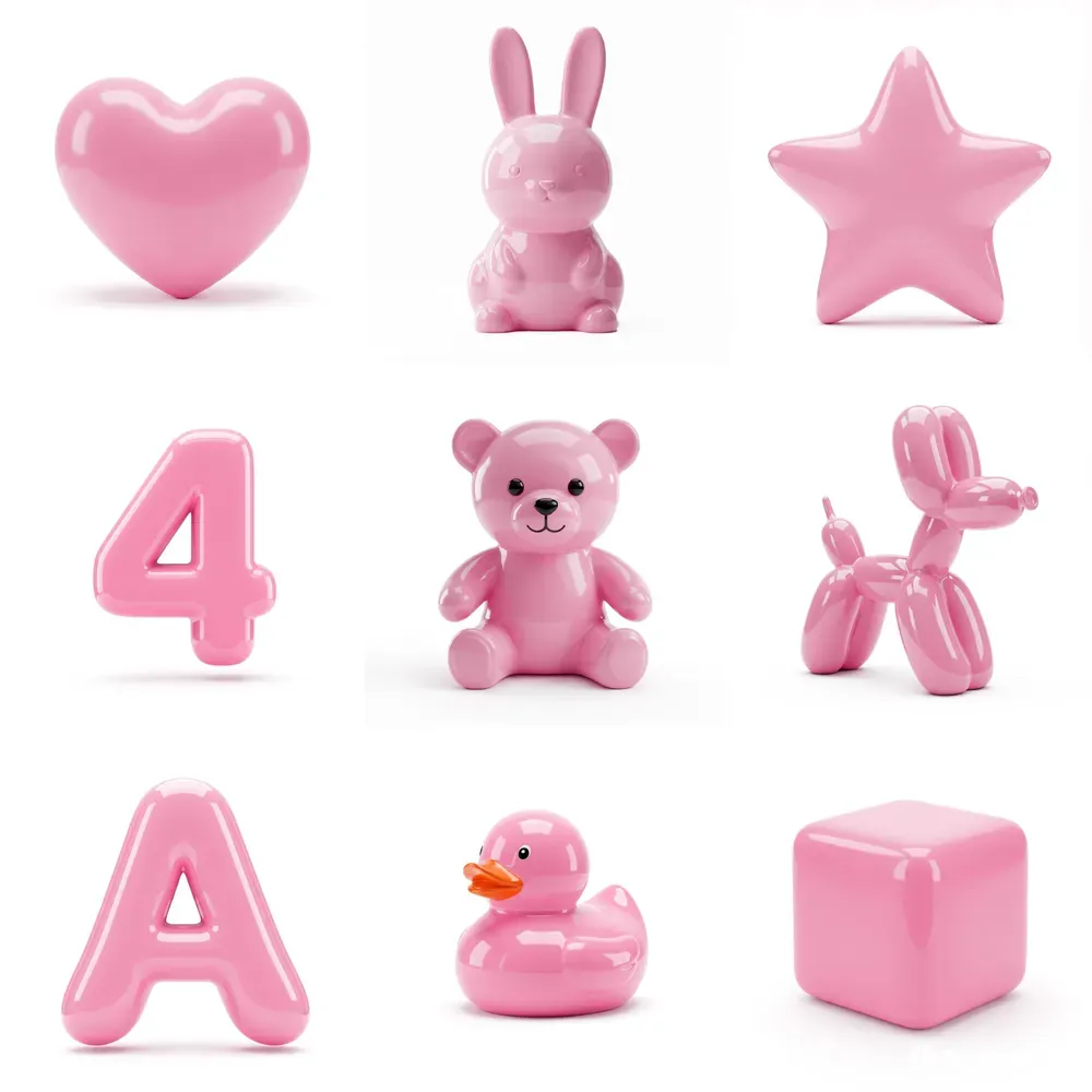 Soft Glossy Pink Aesthetic Icons Imagen Prompt | PromptBase