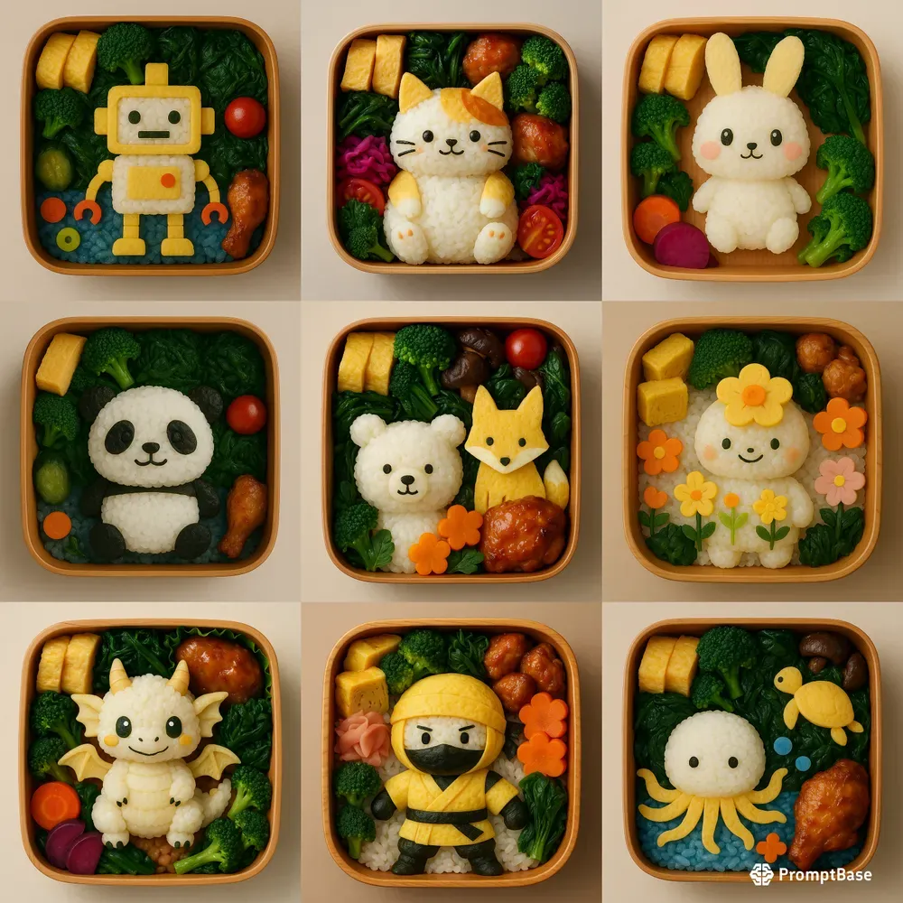 3D Kawaii Bento Boxes ChatGPT Image Prompt | PromptBase