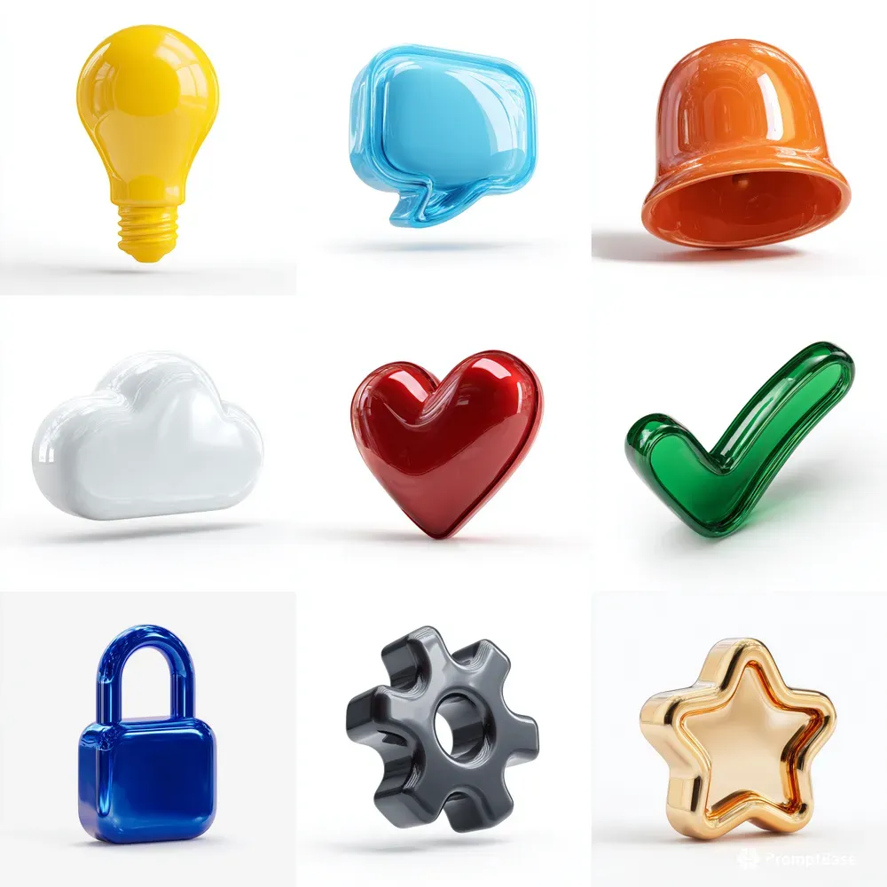 Hyper Realistic 3D Icons Midjourney Prompt | PromptBase