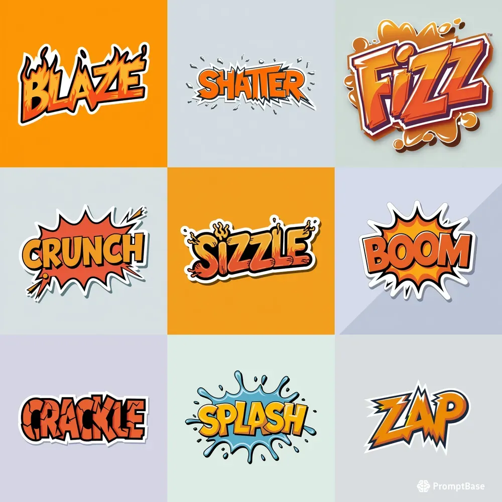Bold Typographic Sticker Logos Ideogram Prompt | PromptBase