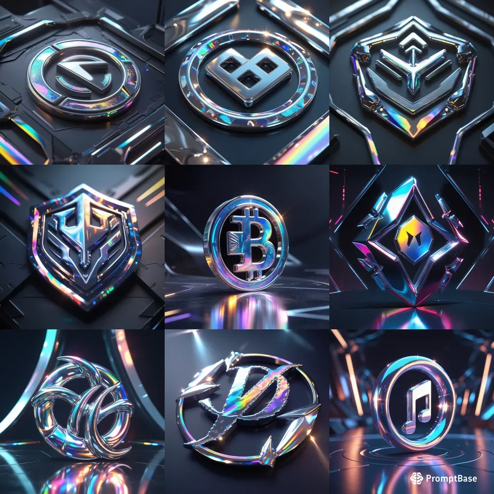Chrome Holographic Logo Artworks Leonardo Ai Prompt | PromptBase