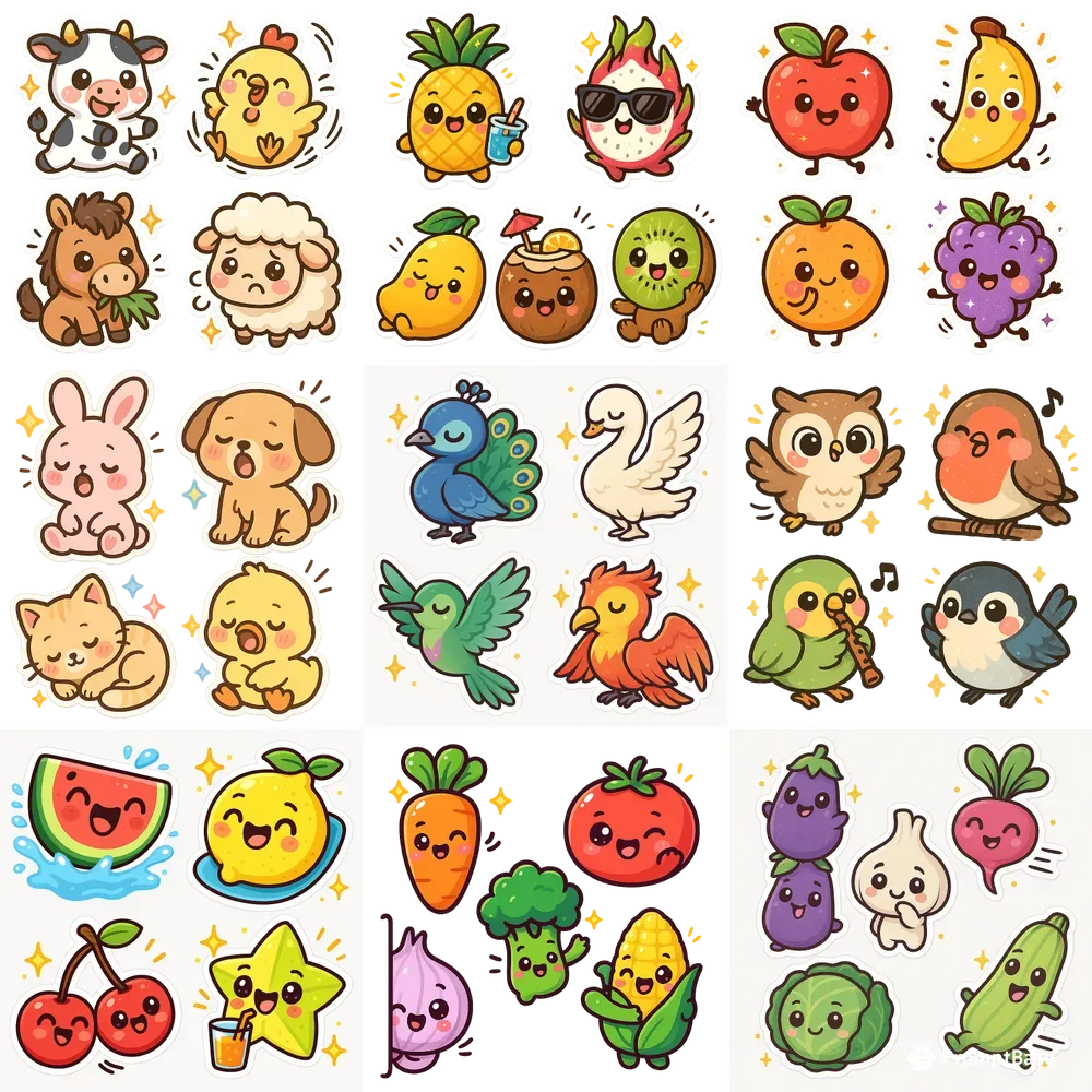 Kawaii Sticker Packs ChatGPT Image Prompt | PromptBase