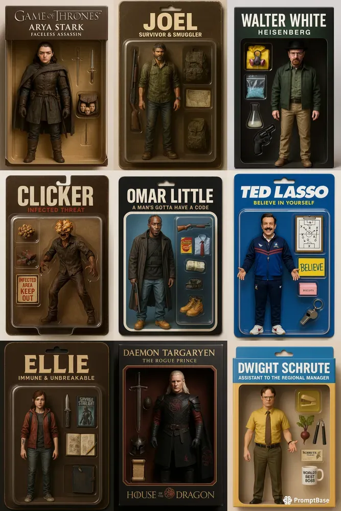 Custom Action Figure Box Sets ChatGPT Image Prompt | PromptBase