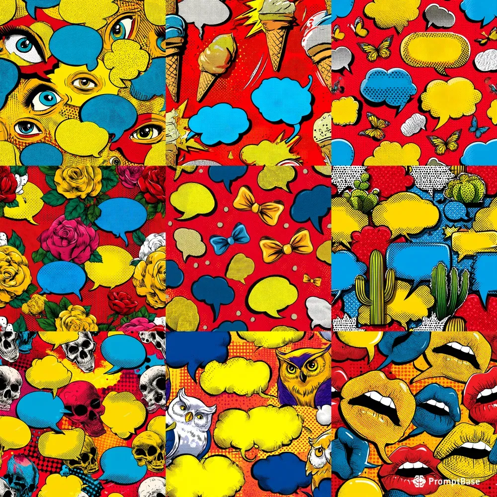 Funky Abstract Retro Pop Comic Backgrounds Midjourney Prompt | PromptBase