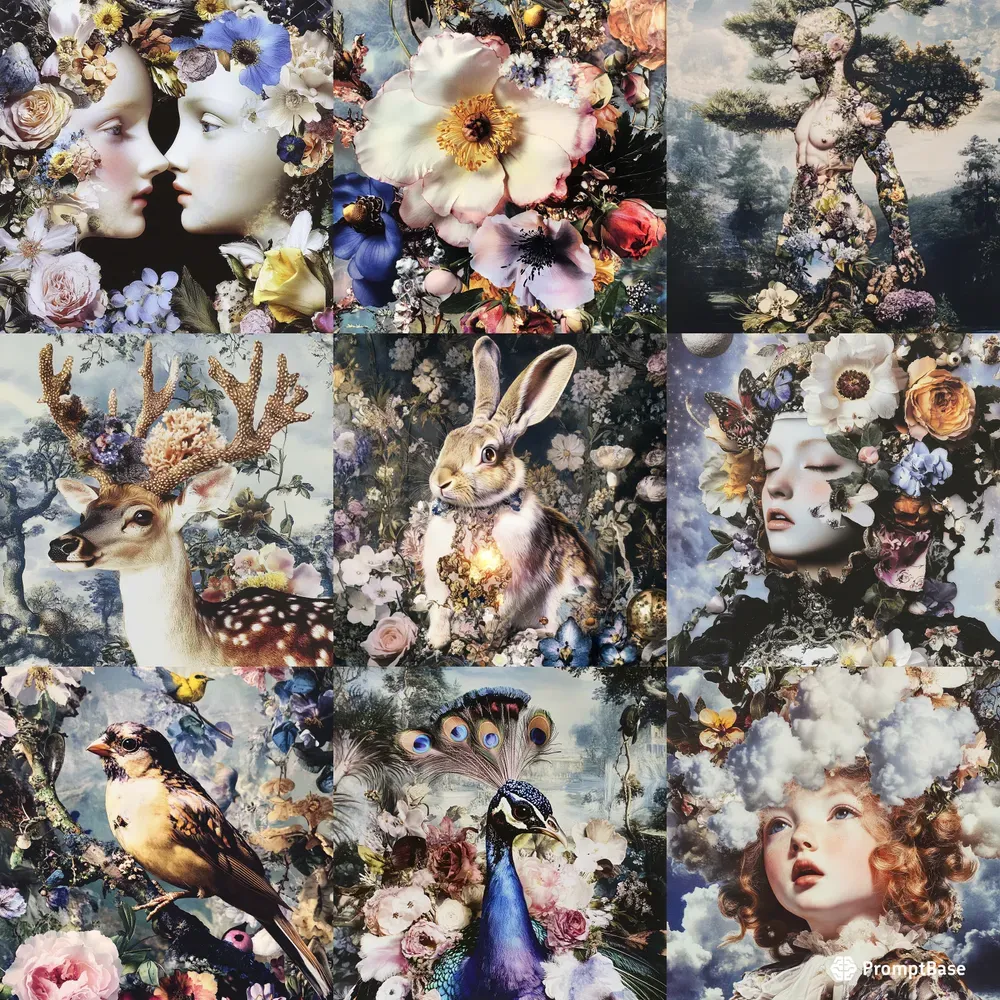 Baroque Collage Art Maximalist Designs Midjourney Prompt | PromptBase