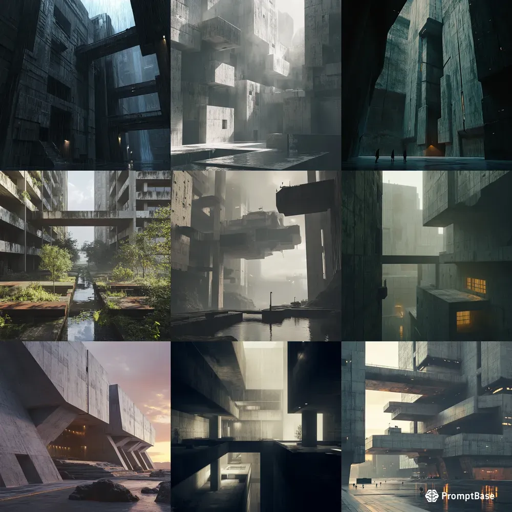 Brutalist Megastructure Architectures Midjourney Prompt | PromptBase