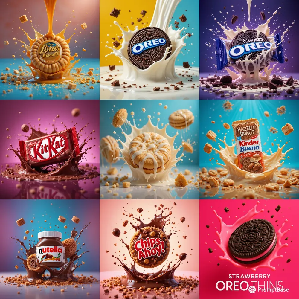 Splash Ad Cookies Snacks Leonardo Ai Prompt | PromptBase