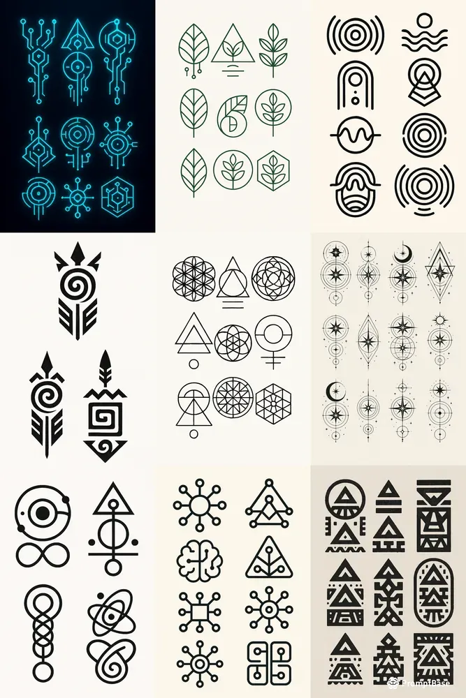 Modular Geometric Symbol Creators ChatGPT Image Prompt | PromptBase
