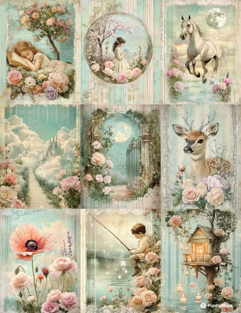 Reverie Dreamy Junk Journal Kits Midjourney Prompt | PromptBase