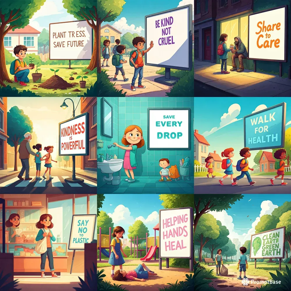 Heartfelt Social Scenes For Kids Imagen Prompt | PromptBase