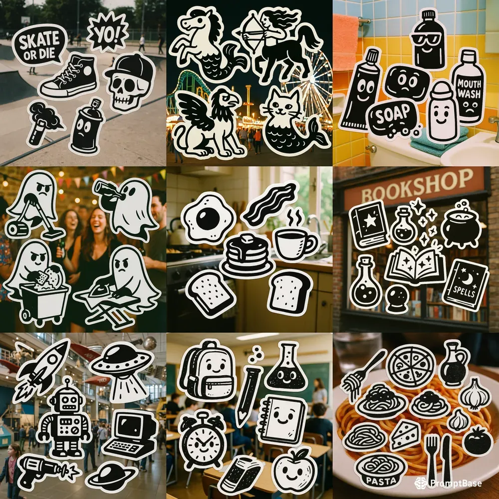 Sticker Collages On Real Photos ChatGPT Image Prompt | PromptBase