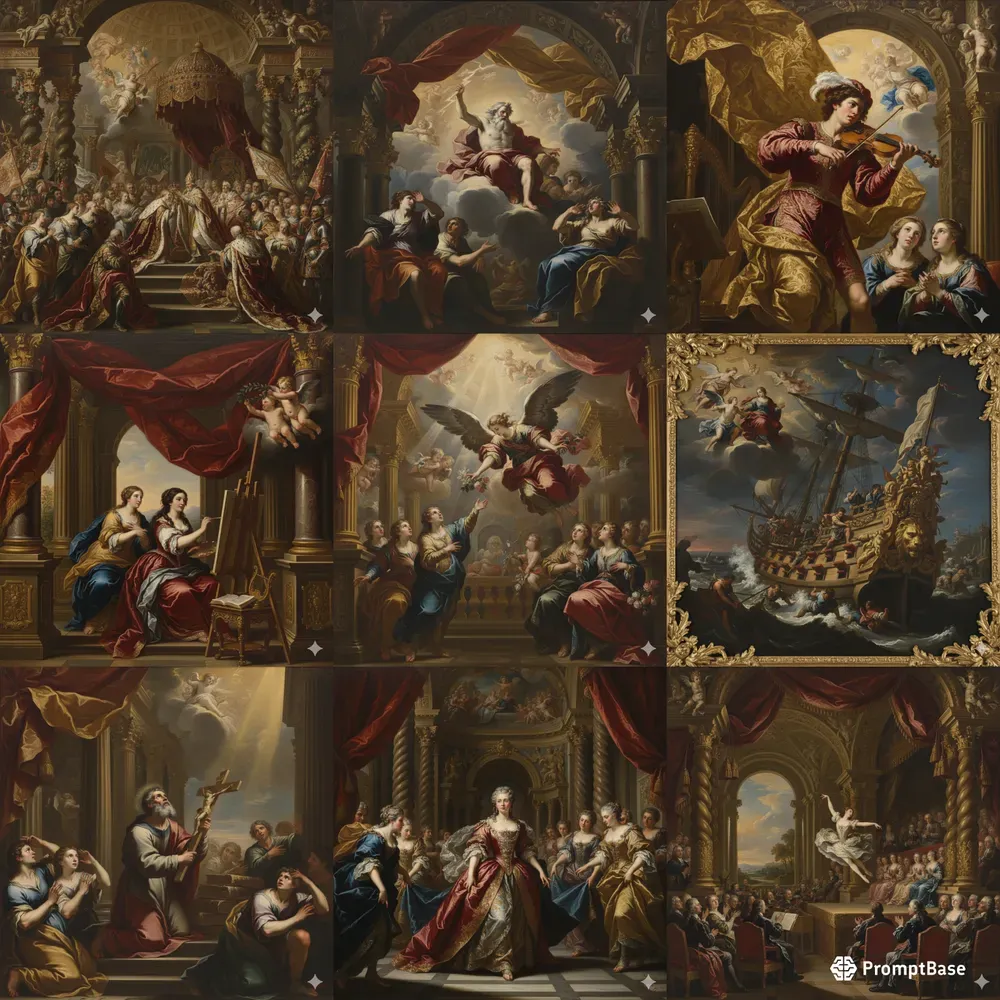 Divine Dramas The Essence Of Baroque Art Gemini Image Prompt | PromptBase
