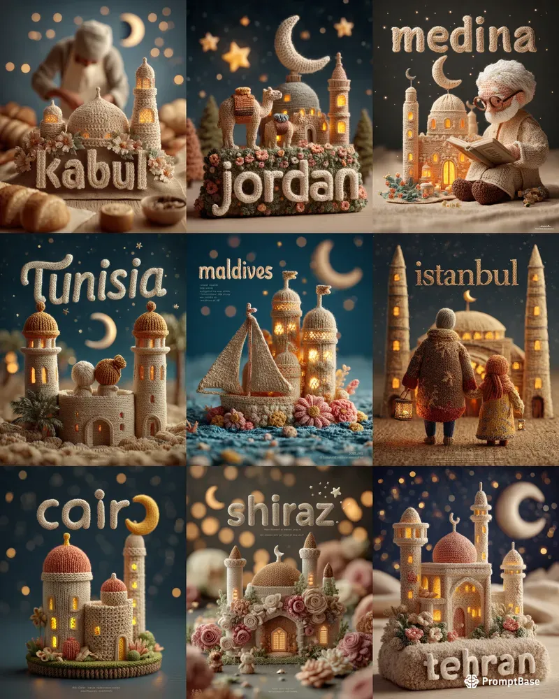 3D Crochet Ramadan Poster Art Midjourney Prompt | PromptBase