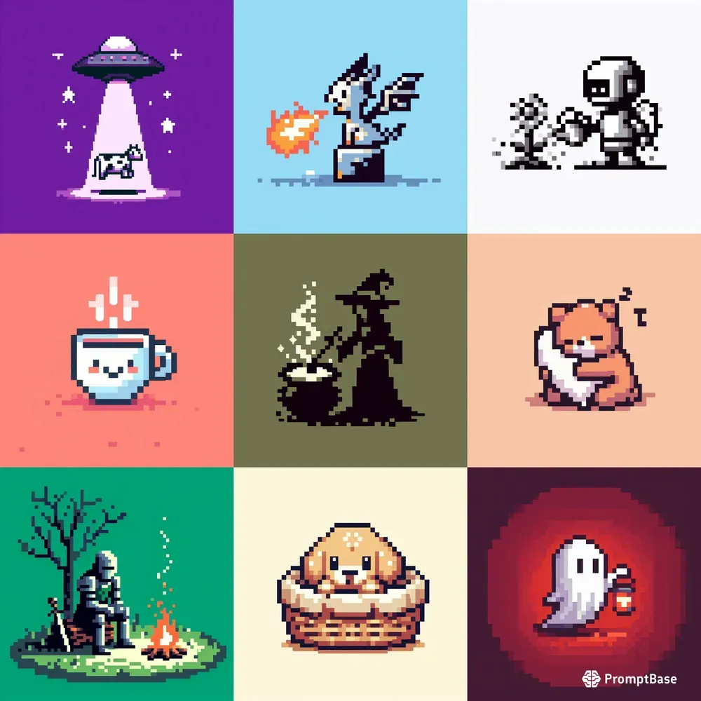 Retrostyle Pixel Art Icons DALL·E Prompt | PromptBase
