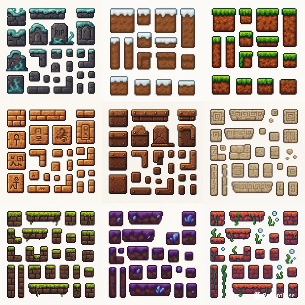 Pixel Art 2D Tilesets ChatGPT Image Prompt | PromptBase