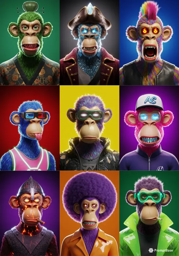 Glossy Apex Ape NFT Kings Imagen Prompt | PromptBase