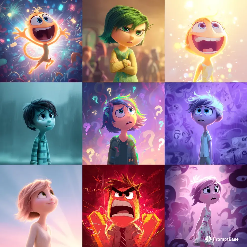 Inside Out Style Emotion Packs Midjourney Prompt | PromptBase
