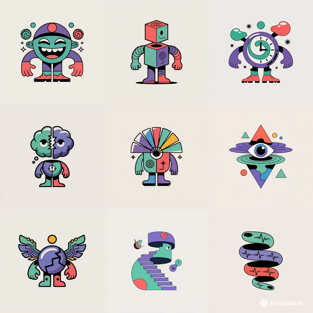 Symbolic Abstract Corporate Mascots Ideogram Prompt | PromptBase