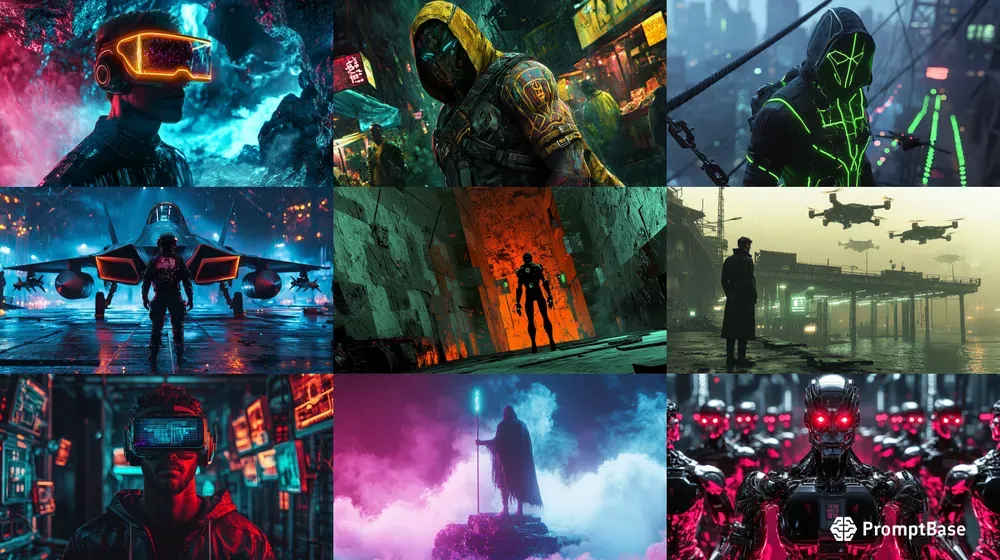 Cyberpunk Cinematic Heroes Midjourney Prompt | PromptBase