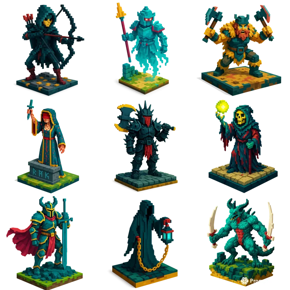 Realistic 3D Voxel Figurines ChatGPT Image Prompt | PromptBase