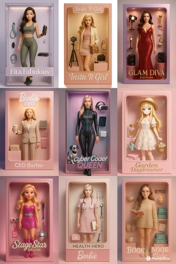 Your Own Barbie Core Box Personas ChatGPT Image Prompt | PromptBase